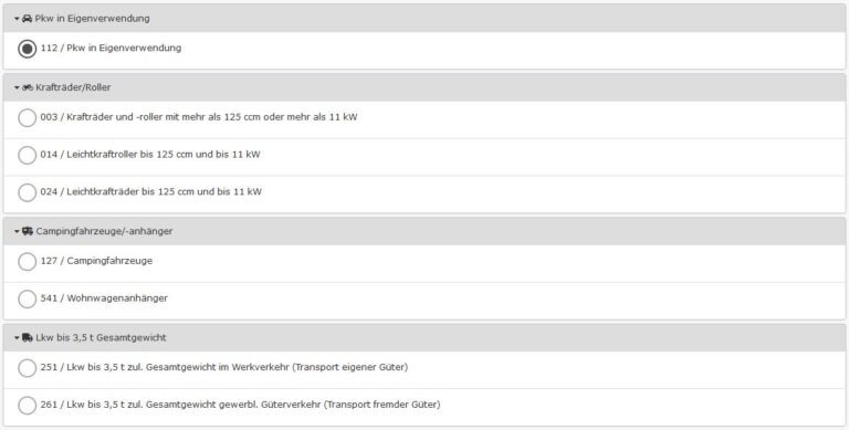 Weitere WKZ in der Kfz-Versicherung bei PROCHECK24